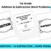 1st Grade Addition and Subtraction Word Problem Worksheets | PDF ...