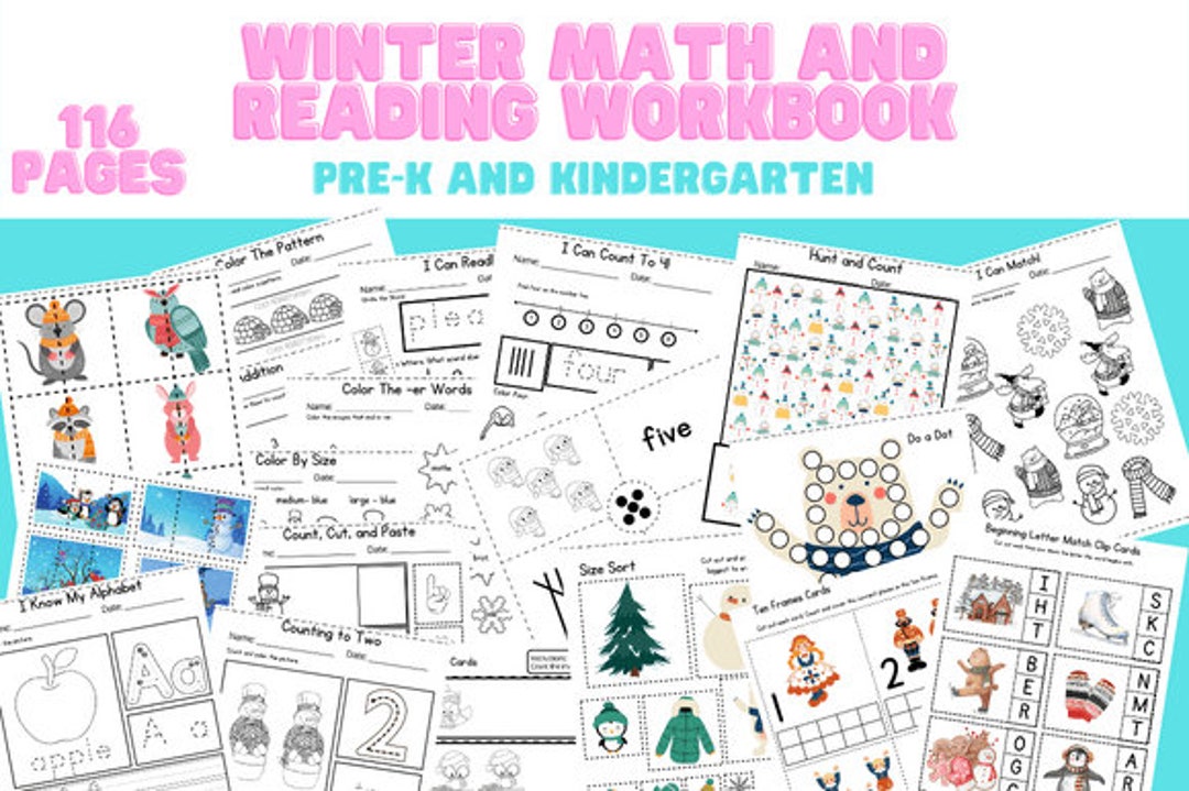Winter Theme Math and Reading Worksheets | Pre-k and Kindergarten ...