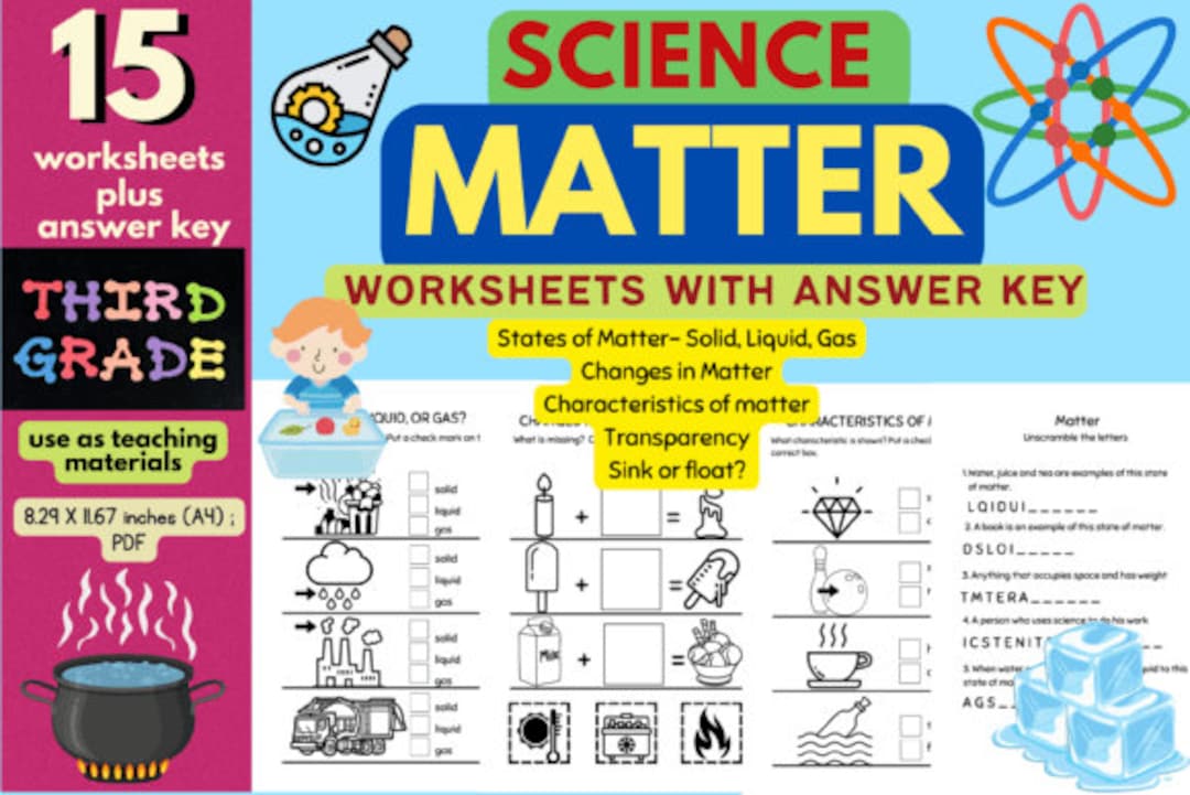 Science Matter Worksheets Third Grade | Printable - Etsy