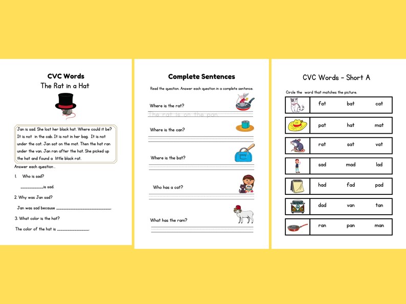 First Grade Vowels Worksheets |consonant-vowel Learning | Literacy ...