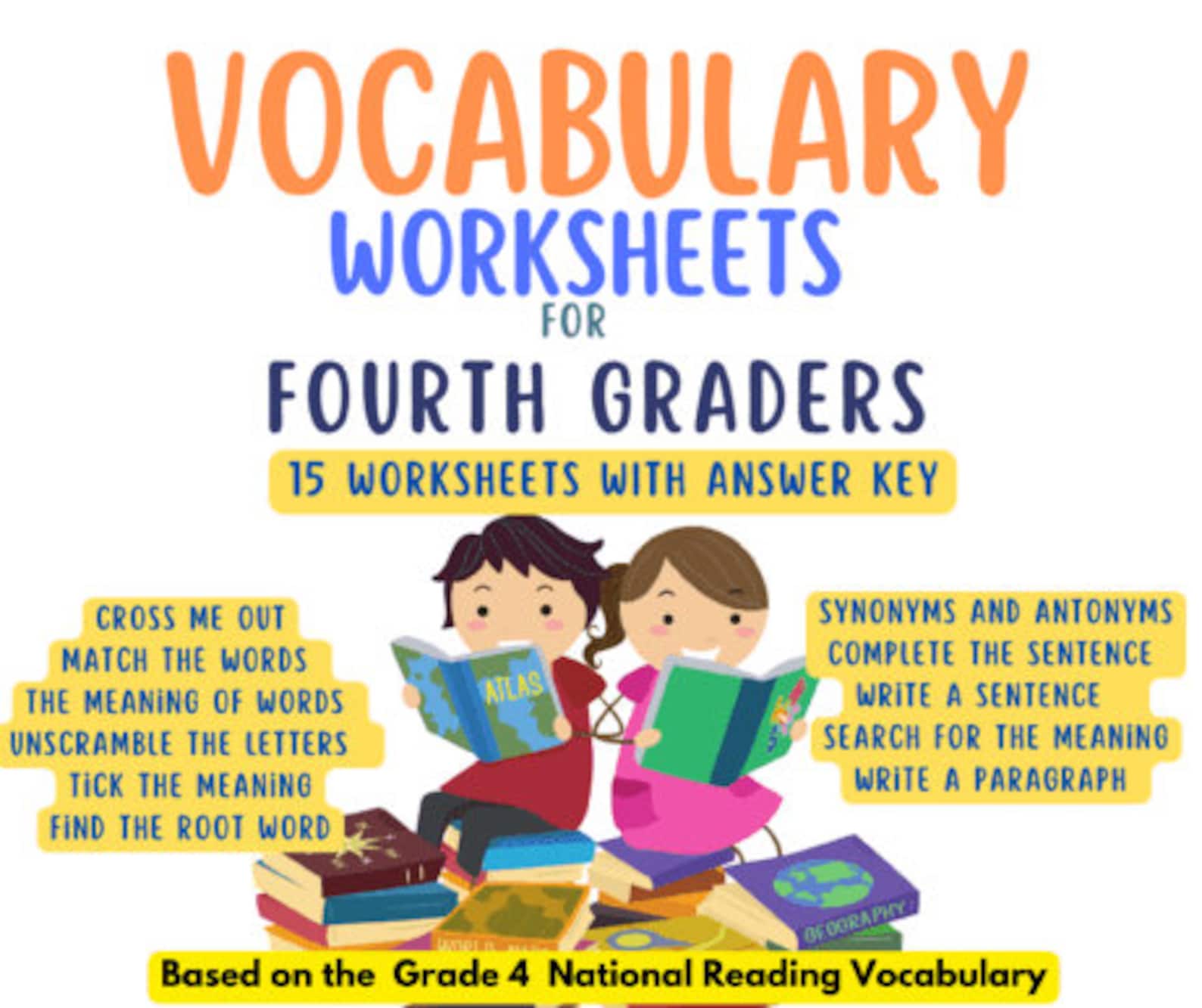 4th Grade Vocabulary Worksheets | Printable - Etsy