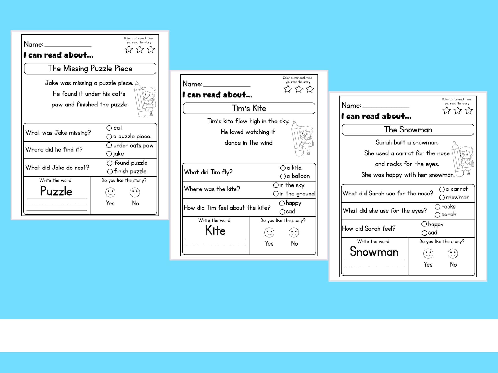 Reading Comprehension Worksheets for Kids – 25 Printable Pages | PDF ...