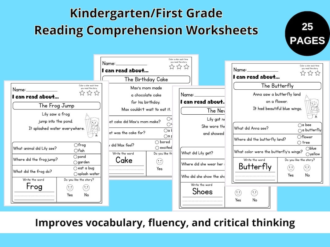 Reading Comprehension Worksheets for Kids – 25 Printable Pages | PDF ...