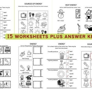3rd Grade Energy Science Worksheets | Printable - Etsy