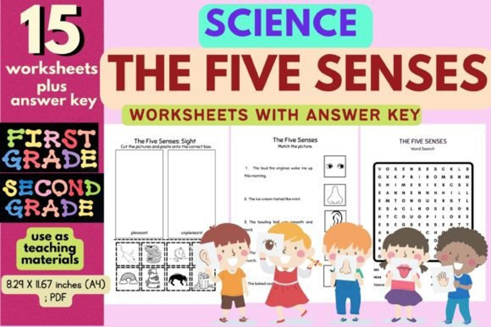 The Five Senses Science Worksheets | Printable - Etsy