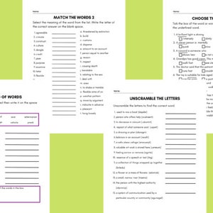 3rd Grade Vocabulary Learning Worksheets | Synonyms, Antonyms, Root ...