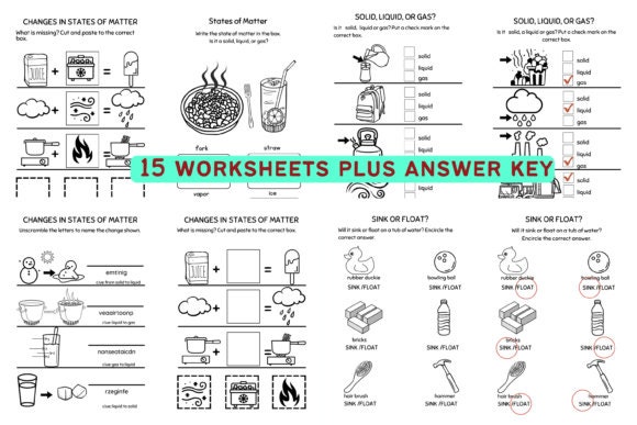 Third Grade Science Matter Worksheets | Printable - Etsy