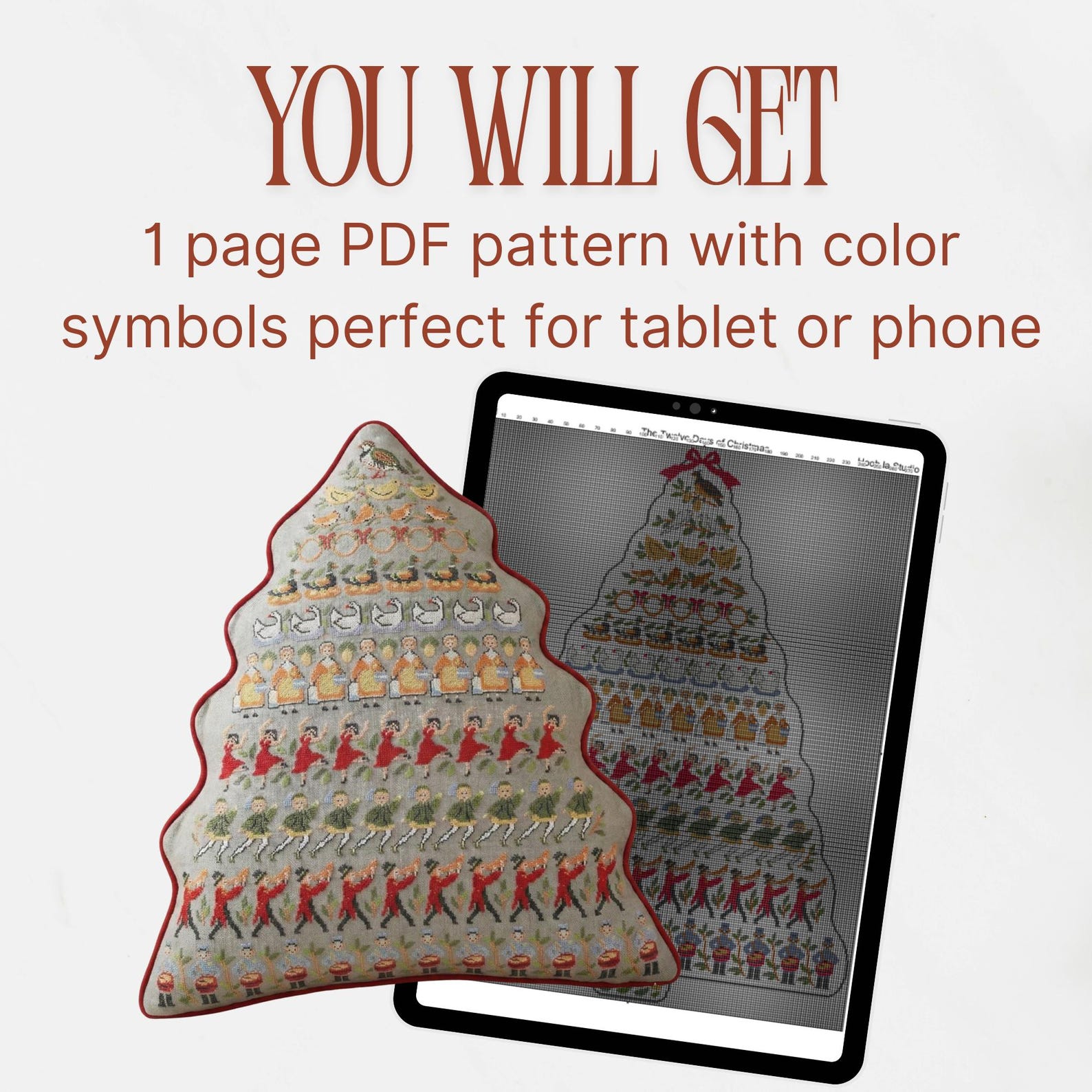 Christmas Tree 12 Days of Christmas Cross Stitch Pattern PDF - Etsy