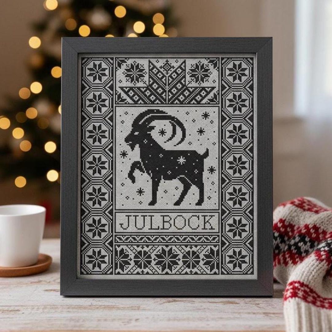 Yule Goat Julbock Cross Stitch Pattern PDF, Norse Pagan Christmas Goat ...