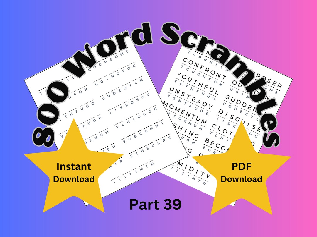 Word Scramble Puzzle Bundle 800 Word Scrambles to Keep Your Mind Active ...