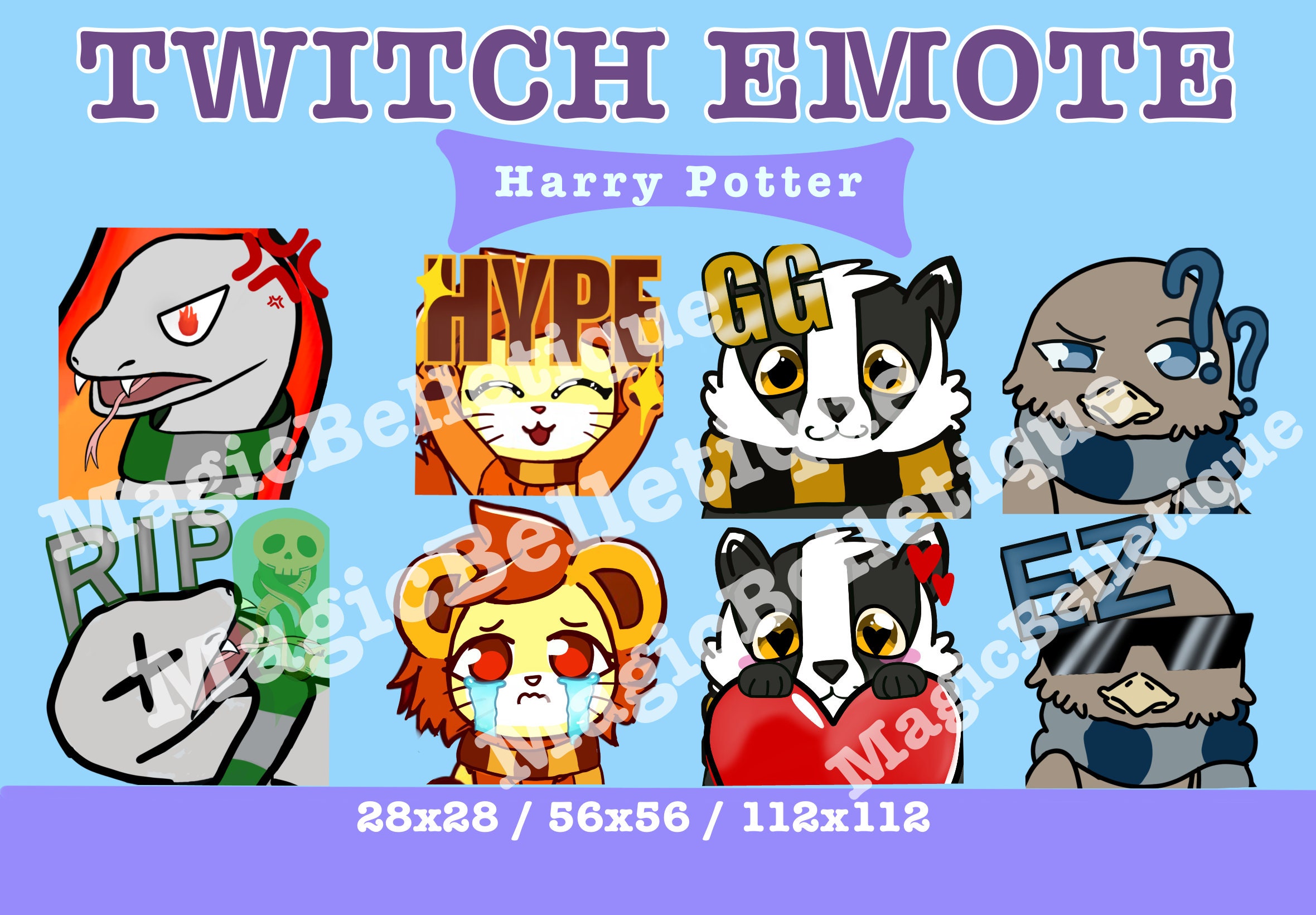 Cute HP Emotes - Twitch, Discord, Youtube - Etsy