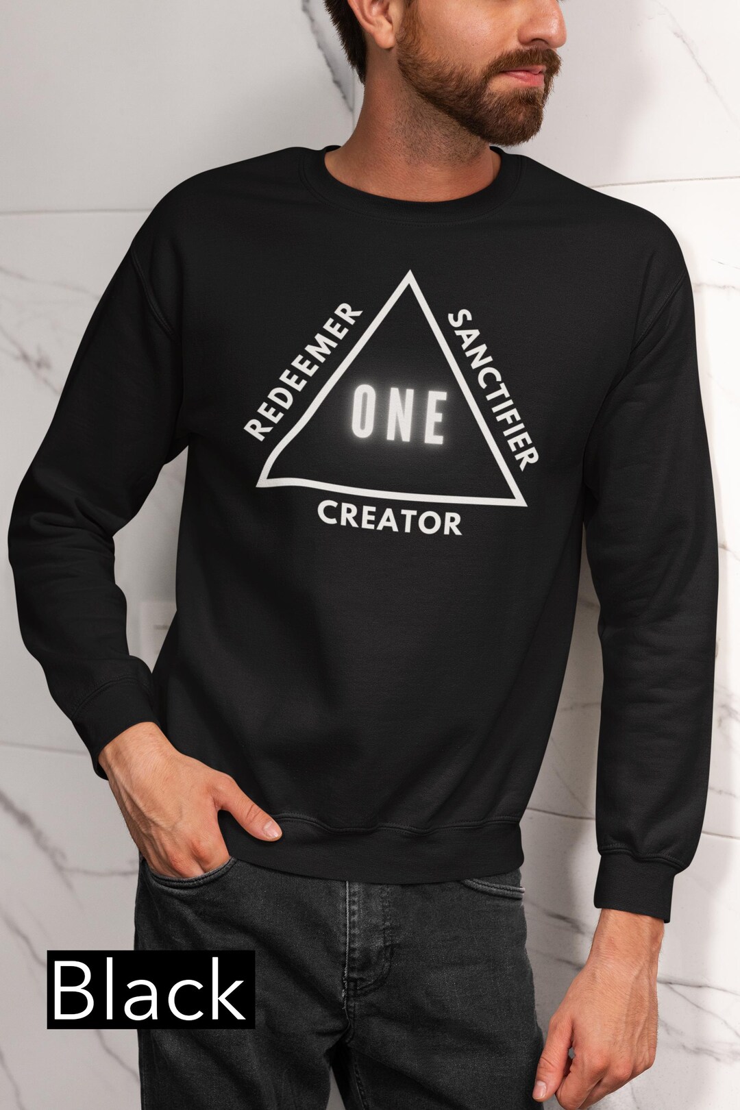 Holy Trinity Sweater | Jumper | Creator | Redeemer | Sanctifier | Men ...