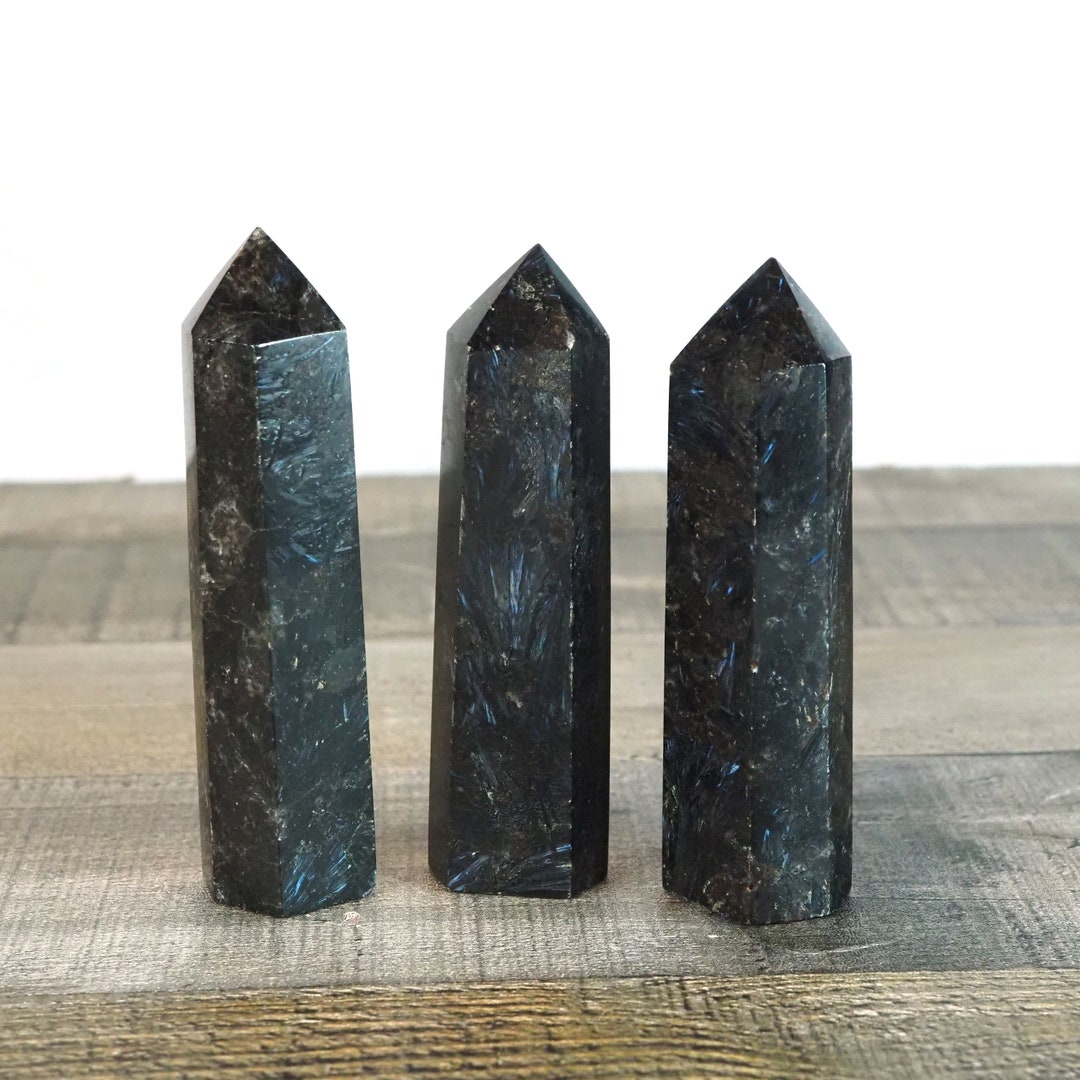 Beautifully Flashy "fireworks Stone" Medium Arfvedsonite Towers - Etsy