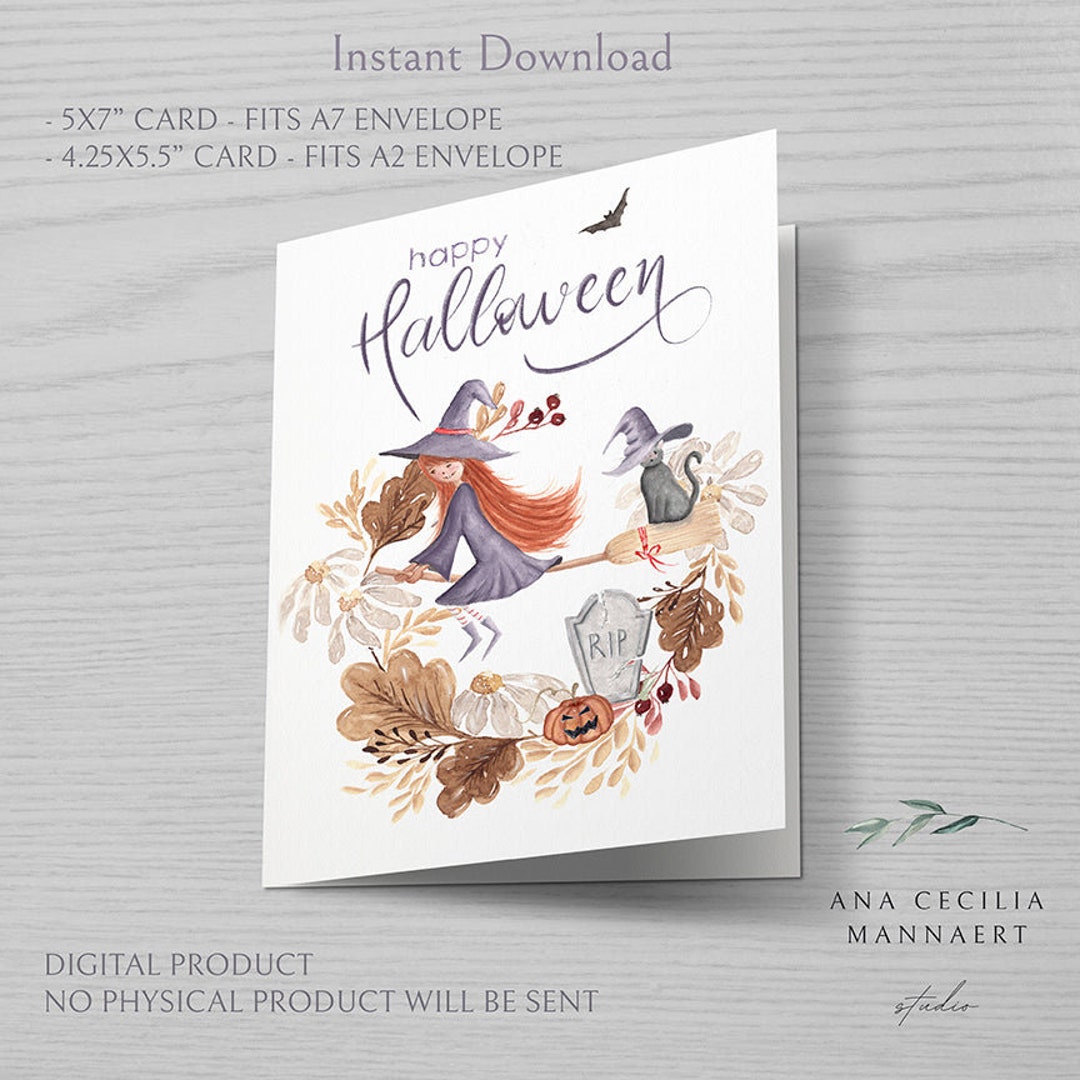 Halloween Printable Card Digital Download - Etsy