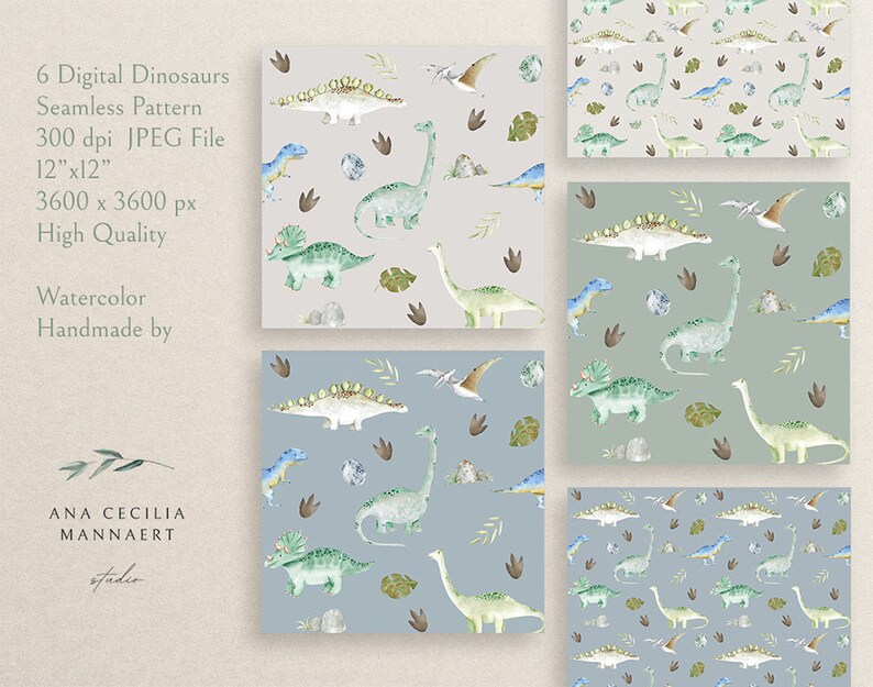 Dinosaurs Pattern Digital Download - Etsy