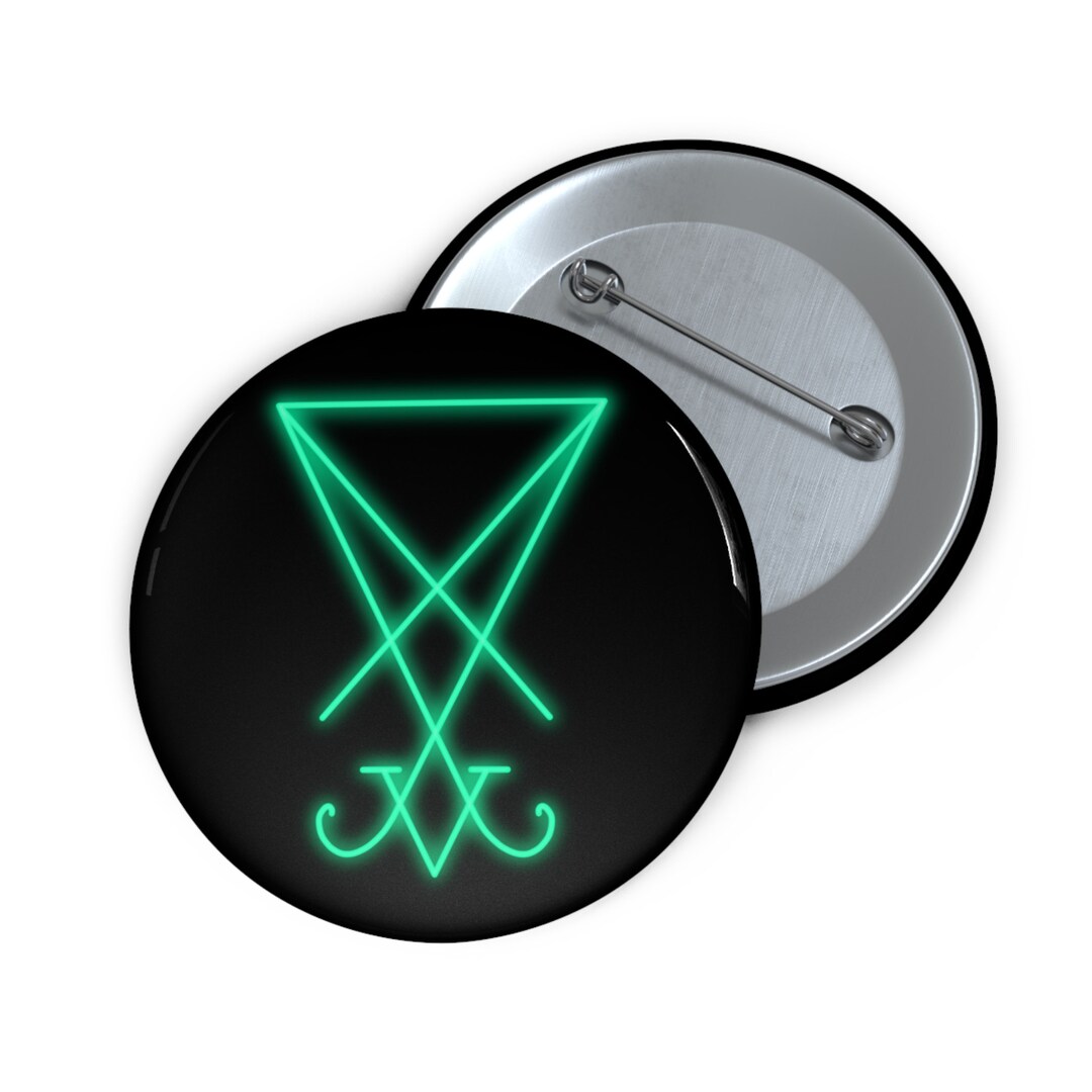 Neon Lucifer Sigil Pin-back Button - Etsy