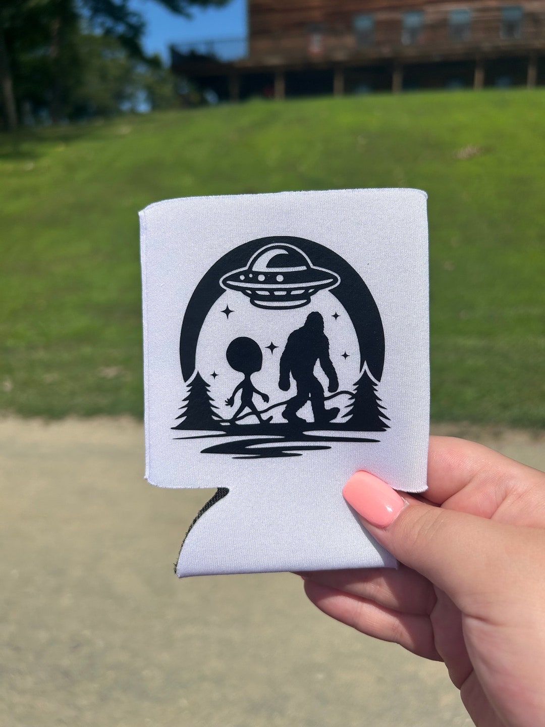 Alien X Sasquatch Koozie Personalized Gift - Etsy