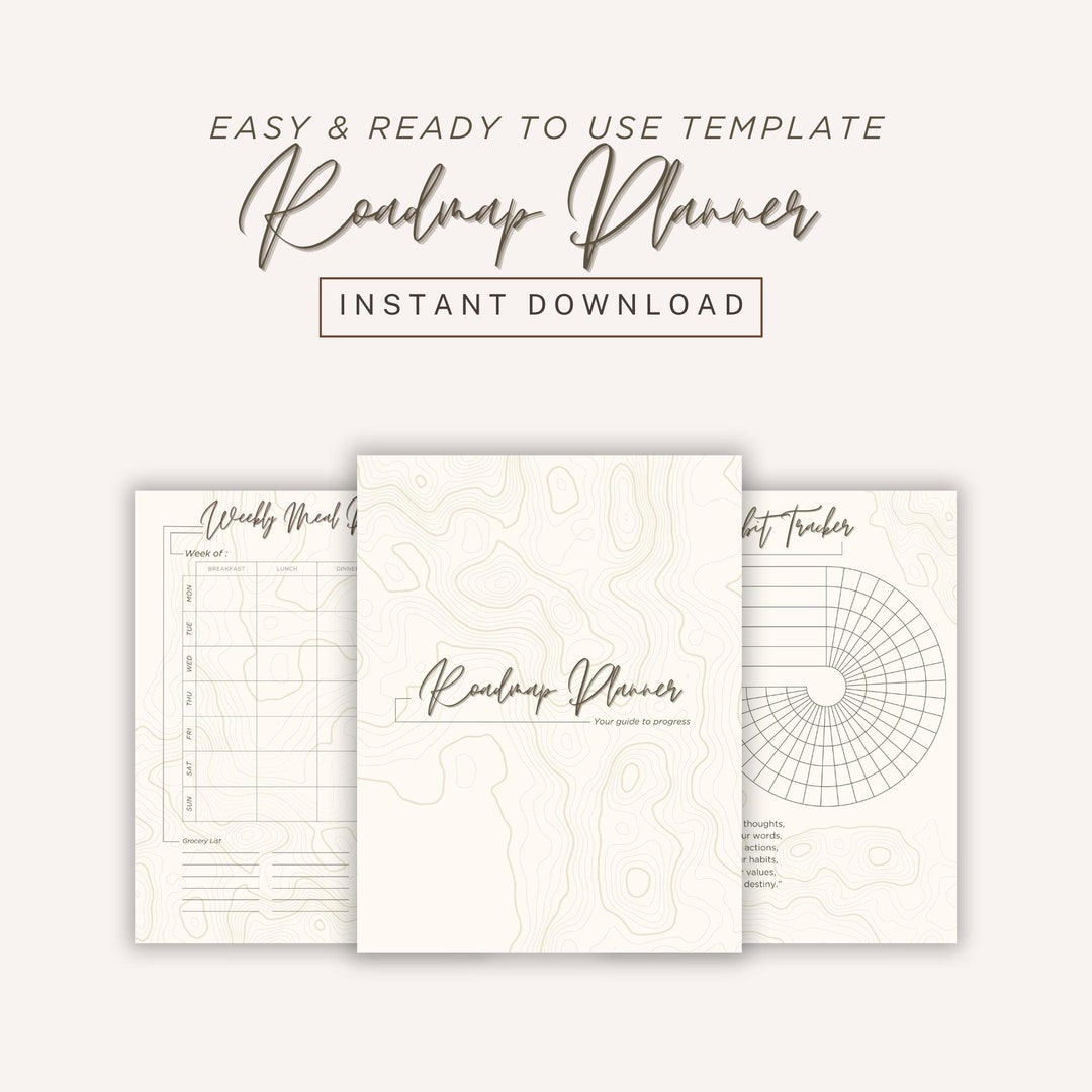 Roadmap Planner Daily Planner, Weekly Planner, Monthly Planner, Habit ...