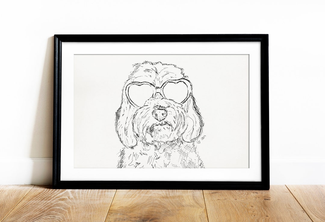 Doodle Dog Sketch Art Print: Cockapoo, Goldendoodle, Labradoodle ...