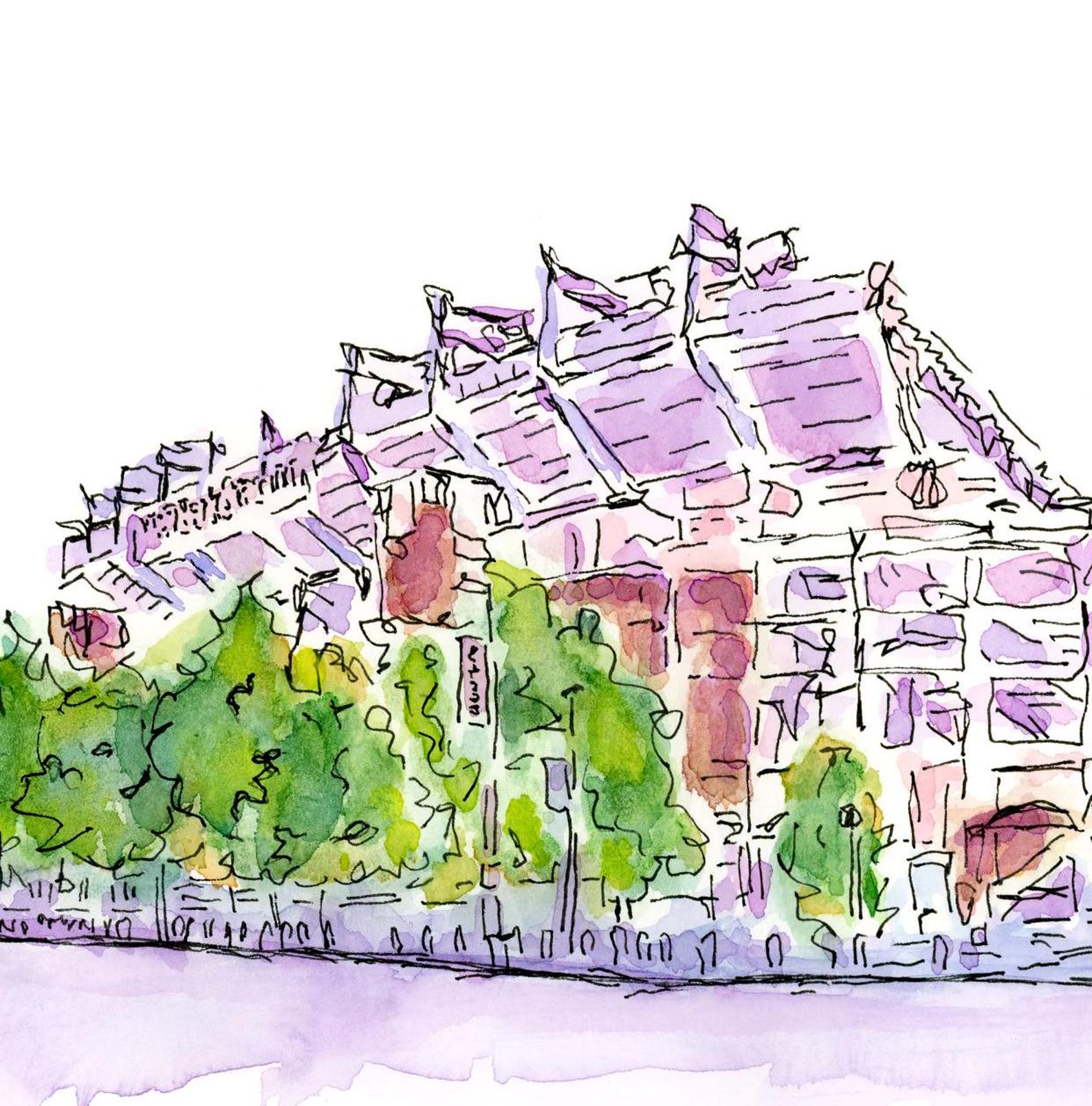 Baltimore M&T Bank Stadium Watercolor Illustration | Ravens Football ...