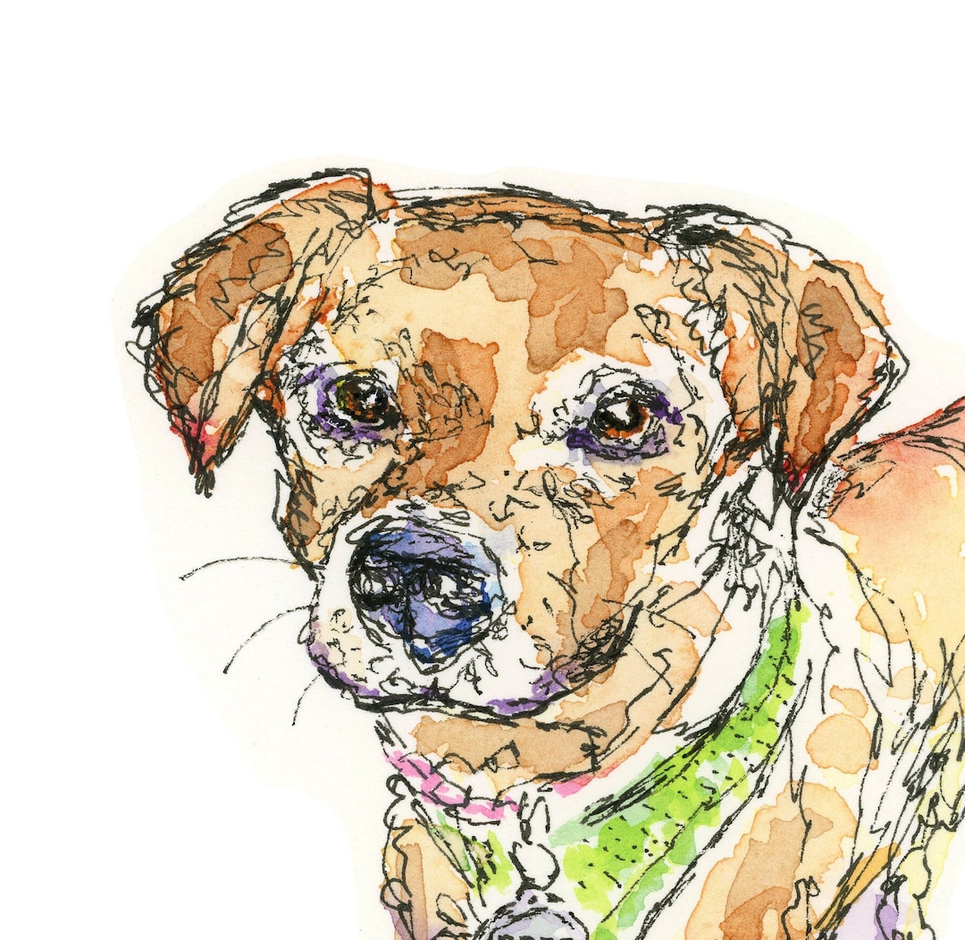 Chiweenie Watercolor | Dachshund | Chihuahua | Doodle Dog Sketch | Pet ...