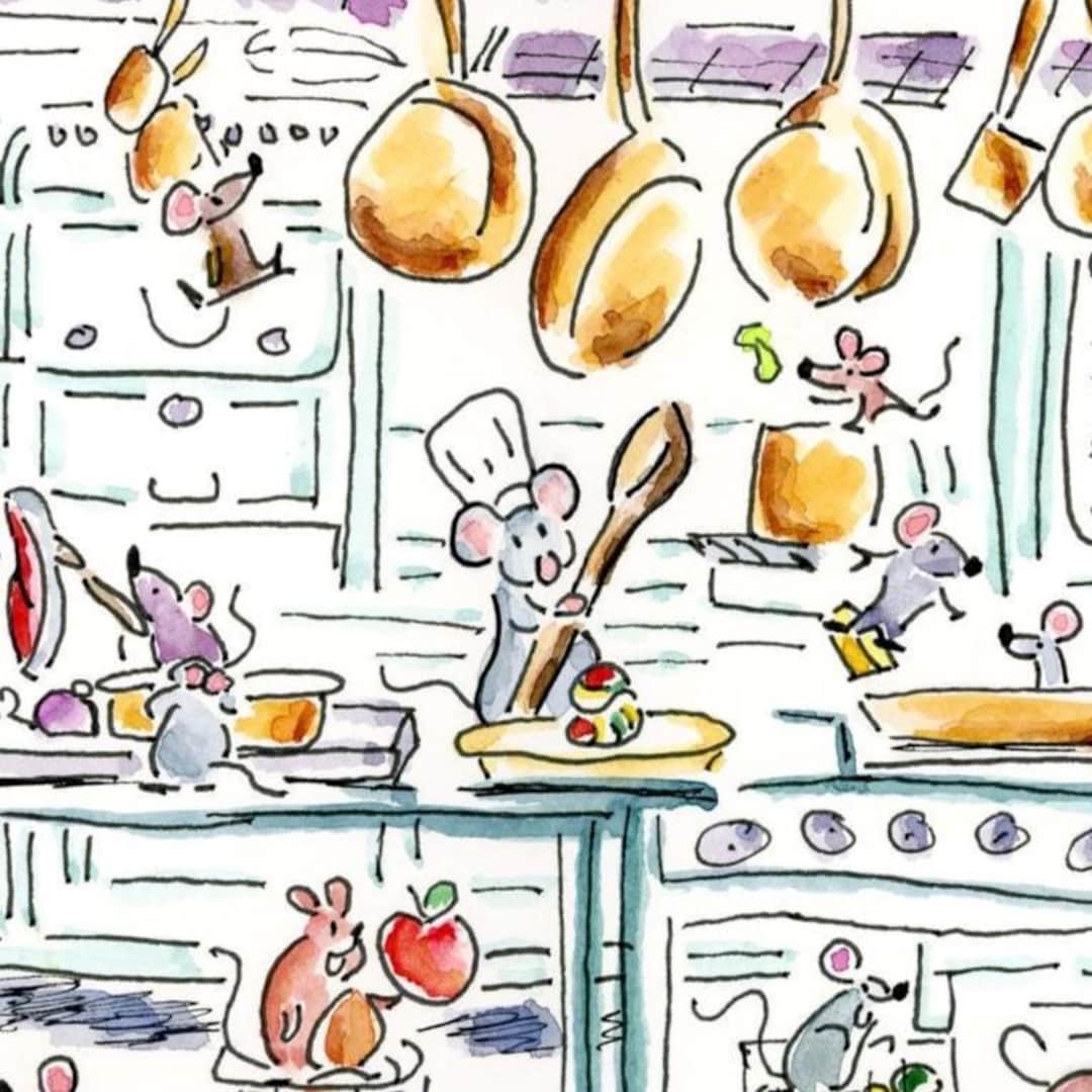 Remy Ratatouille and Gusteaus Epcot Watercolor Print | Anyone Can Cook ...