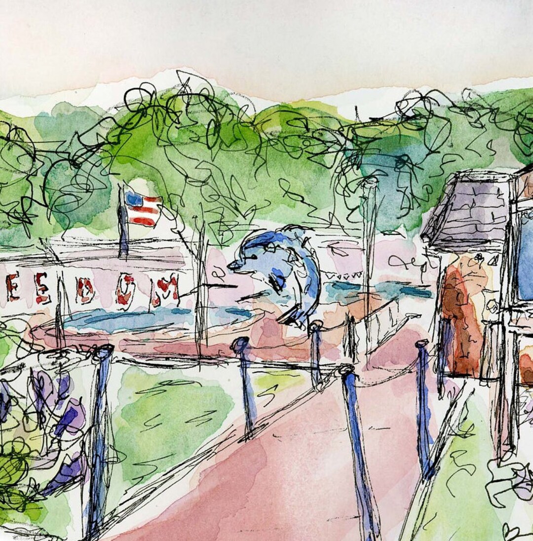 Freedom Swim Club Watercolor | Sykesville | Eldersburg | Maryland - Etsy