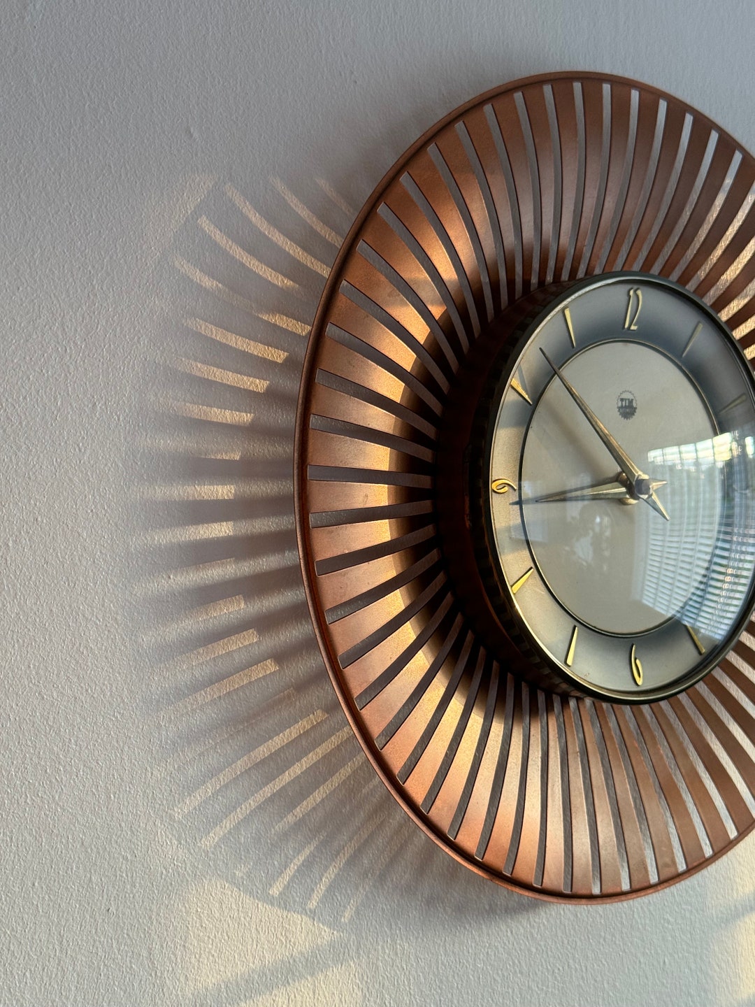 Unusual 1960s 1950s Metamec Style Wall Clock Midcentury Starburst ...