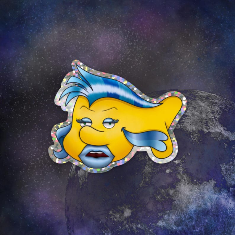 Fabulous Flounder Fish Sticker Funny Waterproof Vinyl Sticker for ...