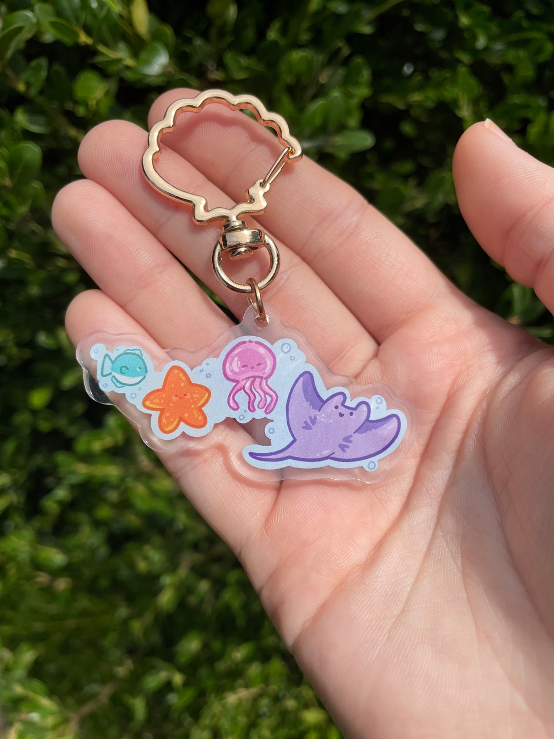Cute Sea Creatures Keychain - Etsy
