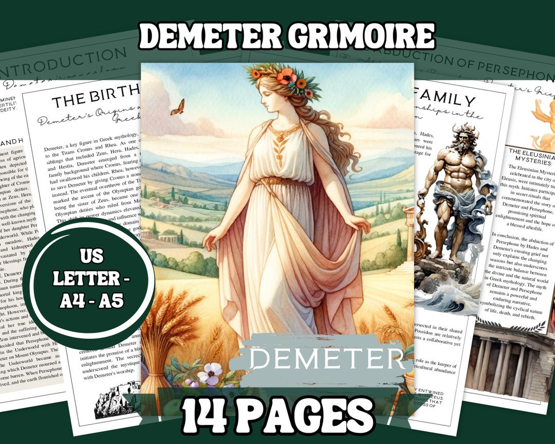 Demeter Printable Mythology Set | 14-page Greek Goddess Digital ...