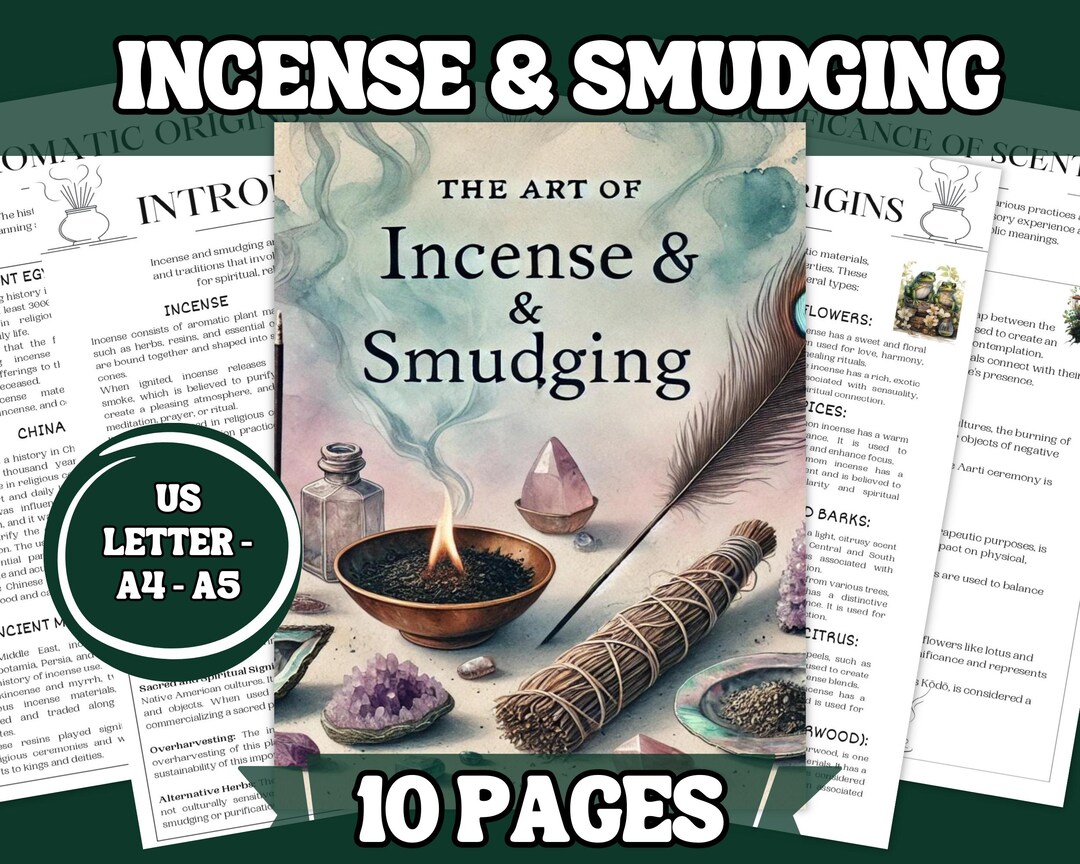 Printable Incense and Smudging Grimoire | Ritual Guide for Cleansing ...