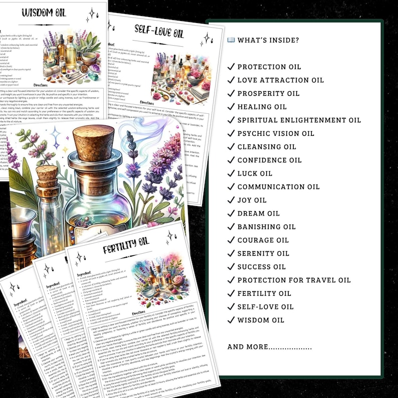 Magical Oil Recipes Printable | Witchcraft Grimoire, Spells & Rituals ...