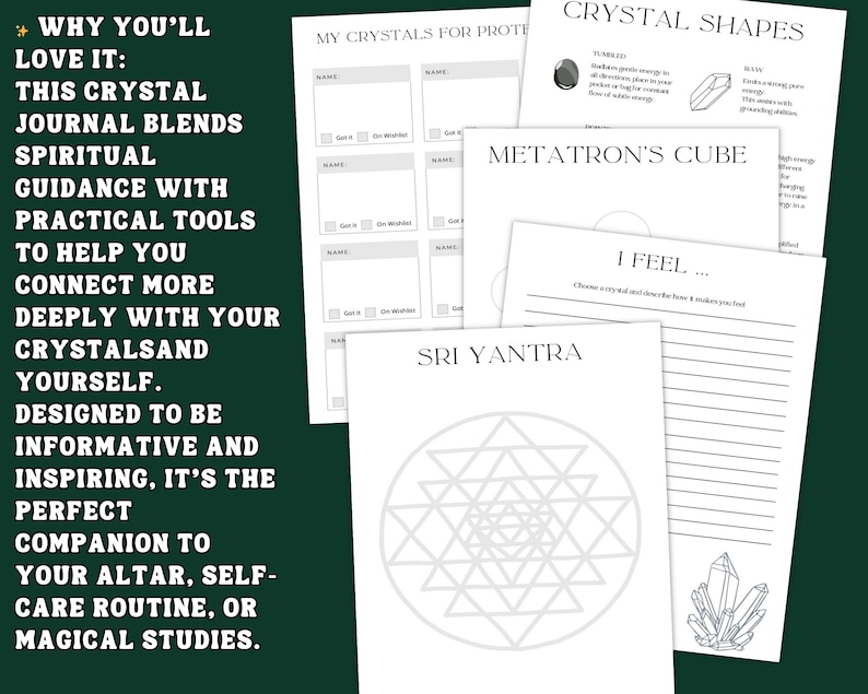 Crystal Journal Printable | Chakra Charts, Grids (34 Page PDF) - Etsy