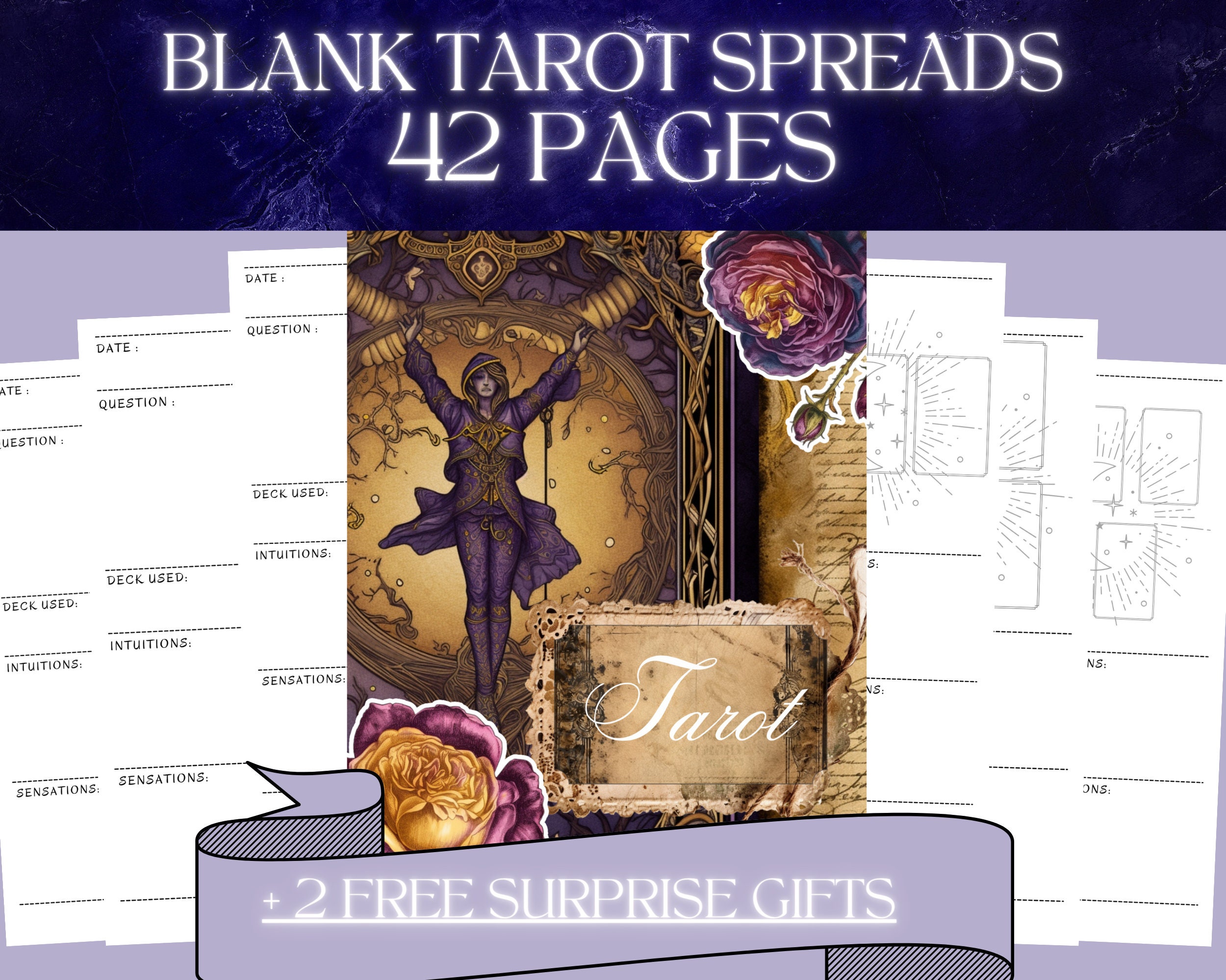 Blank Tarot Spread Sheets Printable Tarot Spreads With 2 Free - Etsy UK