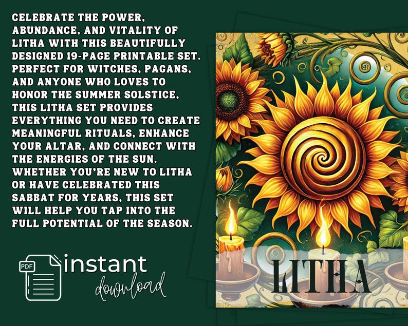 Litha Sabbat Guide Printable | Summer Solstice Rituals, Spells (PDF) - Etsy