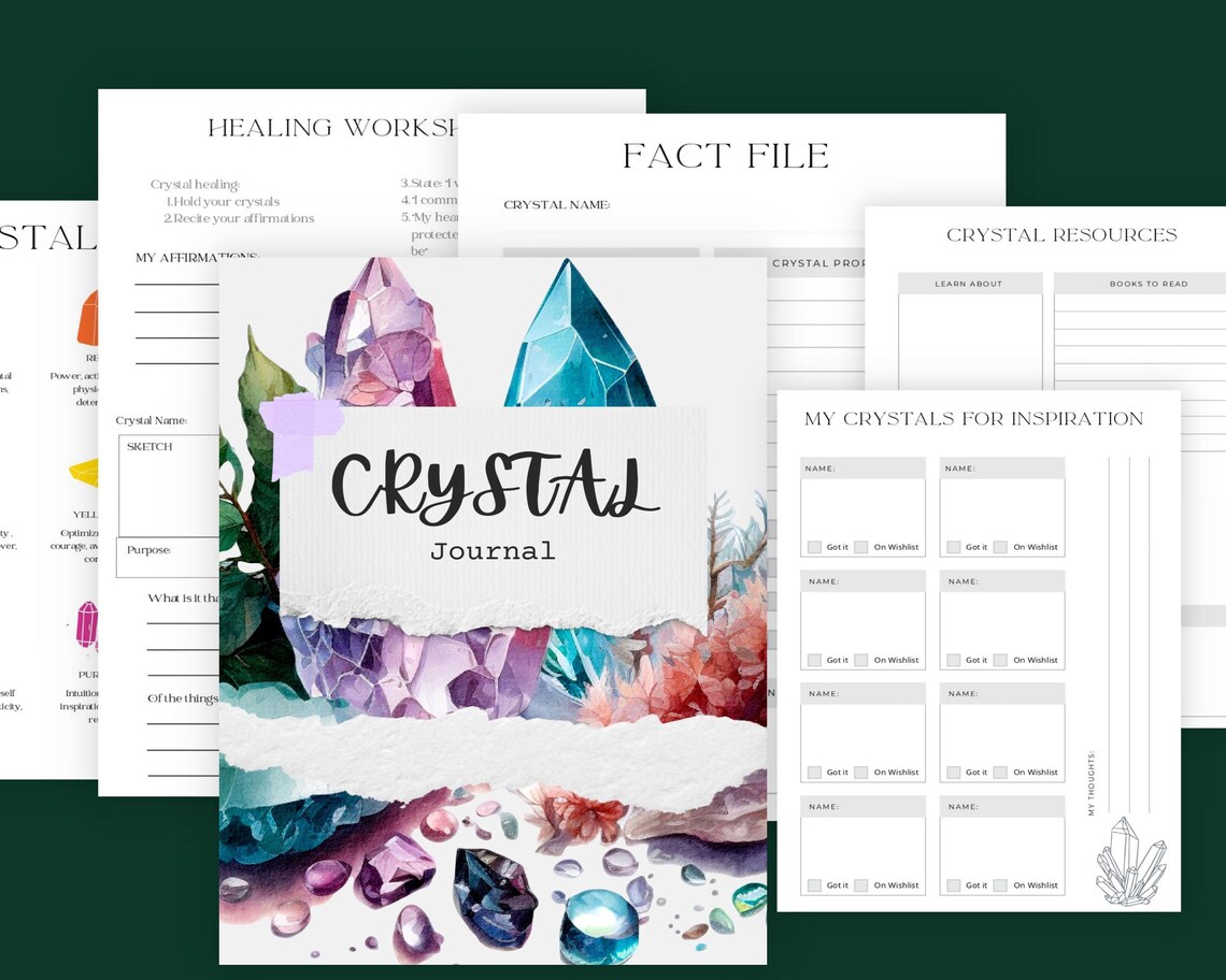 Crystal Journal Printable | Chakra Charts, Grids (34 Page PDF) - Etsy