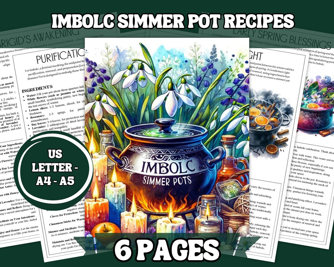 Imbolc Simmer Pot Recipes Printable | Grimoire Pages PDF | Kitchen ...