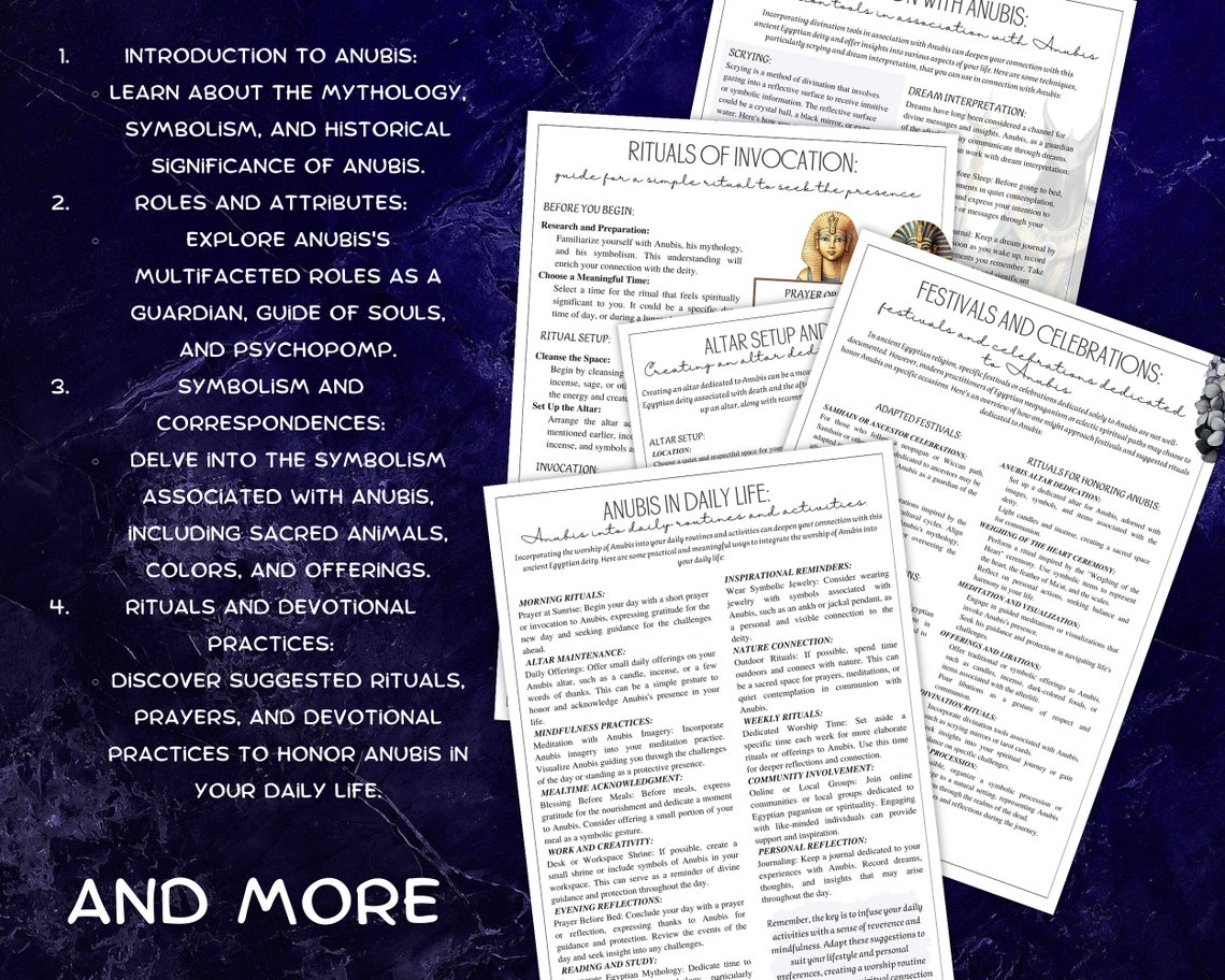 Anubis Worship Guide Printable PDF 20 Pages A4 Size , Printable Grimoire and Book of Shadow ...