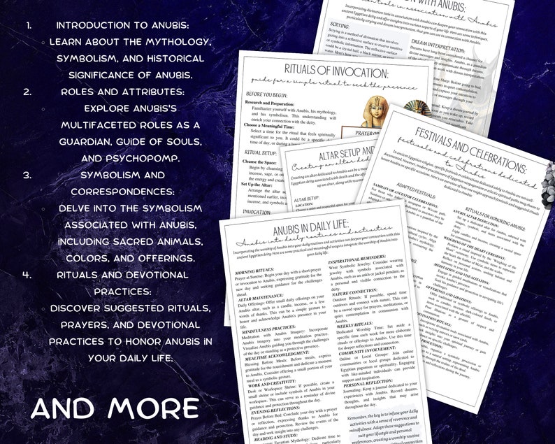 Anubis Worship Guide Printable PDF 20 Pages A4 Size , Printable Grimoire and Book of Shadow ...