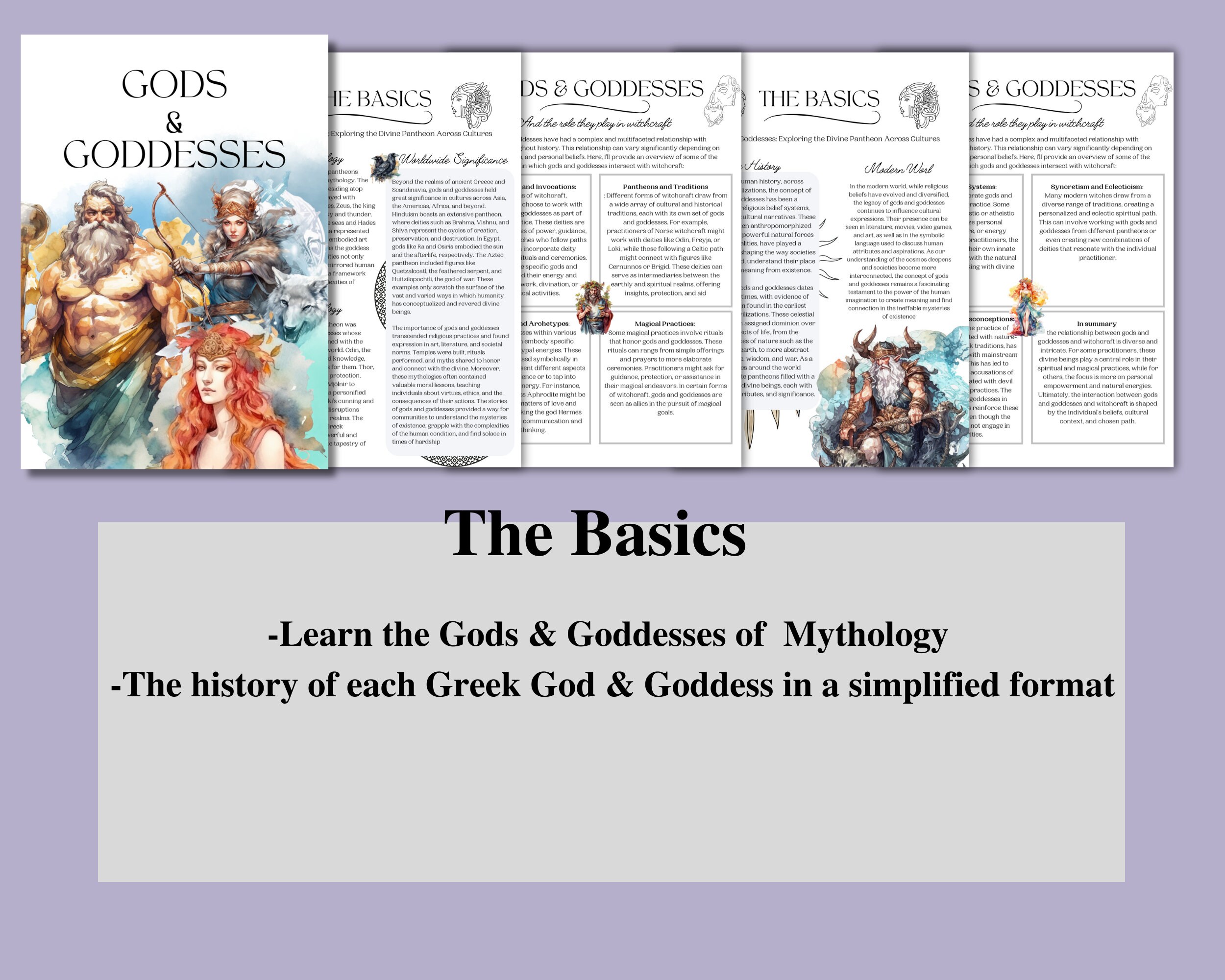 Gods and Goddesses Quick Guide Printable Grimoire Pages - Etsy Australia