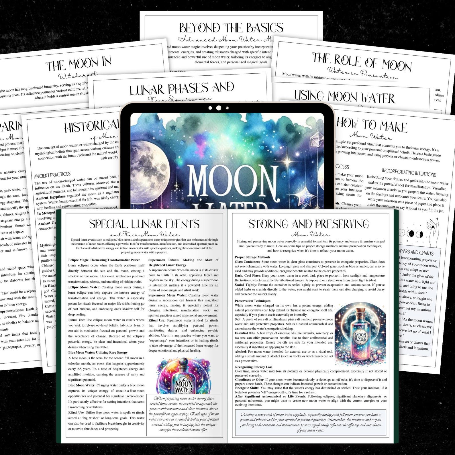 Moon Water Magic Guide | Lunar Rituals Workbook (digital Download) - Etsy