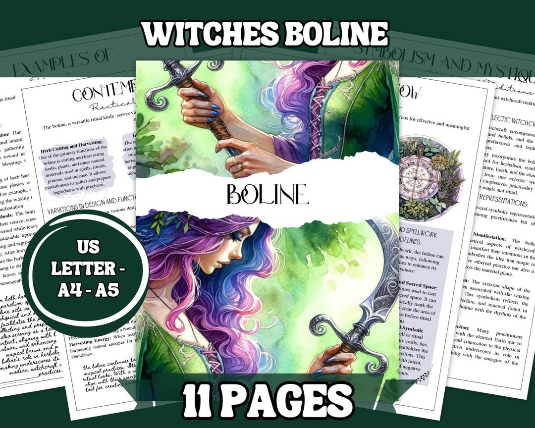 Printable Witch's Boline Tool Set – 11-page Digital Grimoire PDF | A4 ...