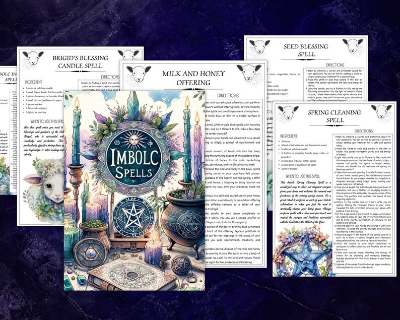 Imbolc Printable Spell Set 10 Unique Spells for the Imbolc Season A4 ...