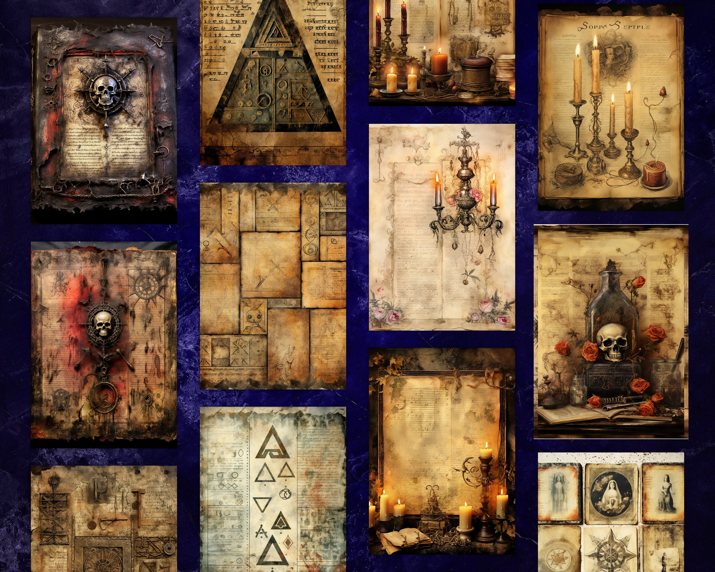 Vintage Mystic Occult Printable Paper Pack 12 Printable PDF Pages ...