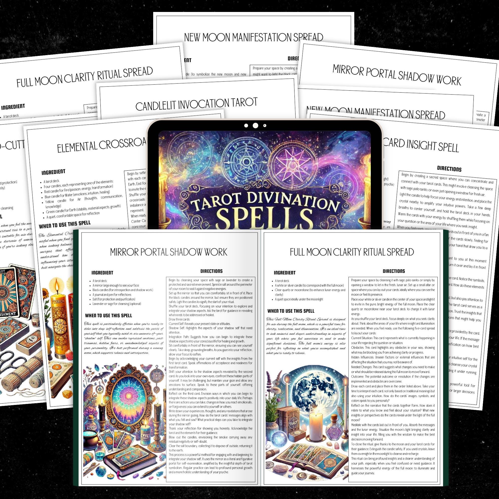 Tarot Divination Spells Printable | Witchcraft Grimoire Pages (digital ...