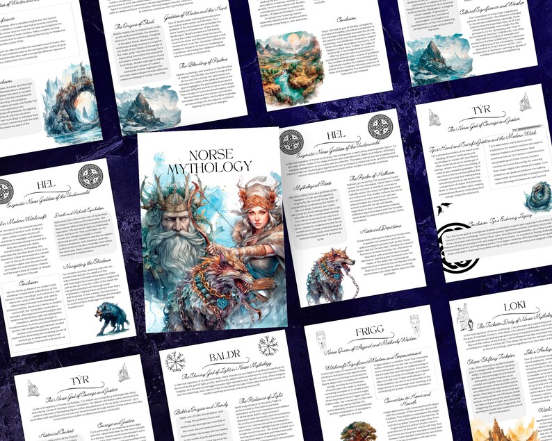 Norse Mythology Guide , Printable Grimoire Pages , Book of Shadow Pages , Learn Mythology - Etsy