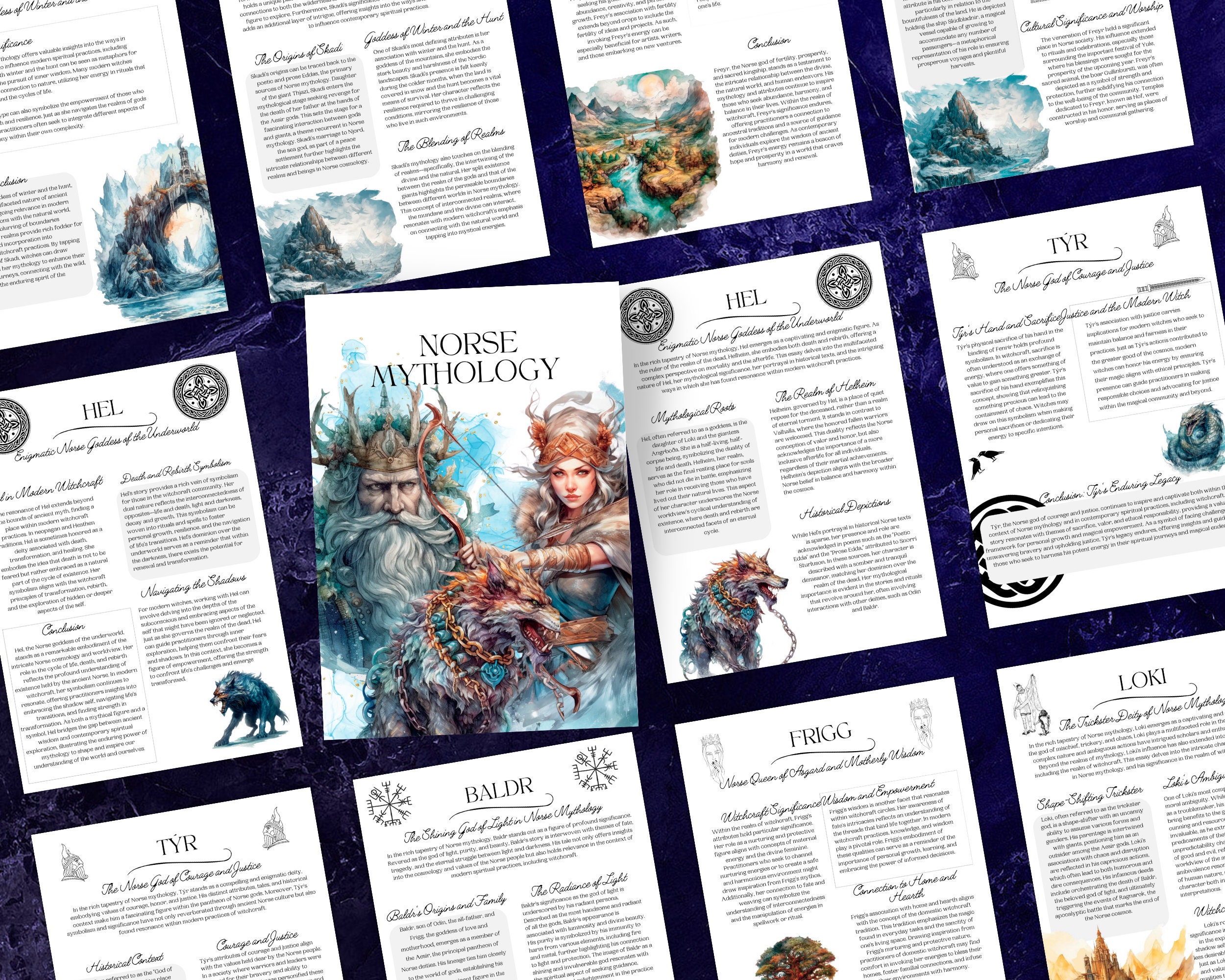 Norse Mythology Guide , Printable Grimoire Pages , Book of Shadow Pages ...