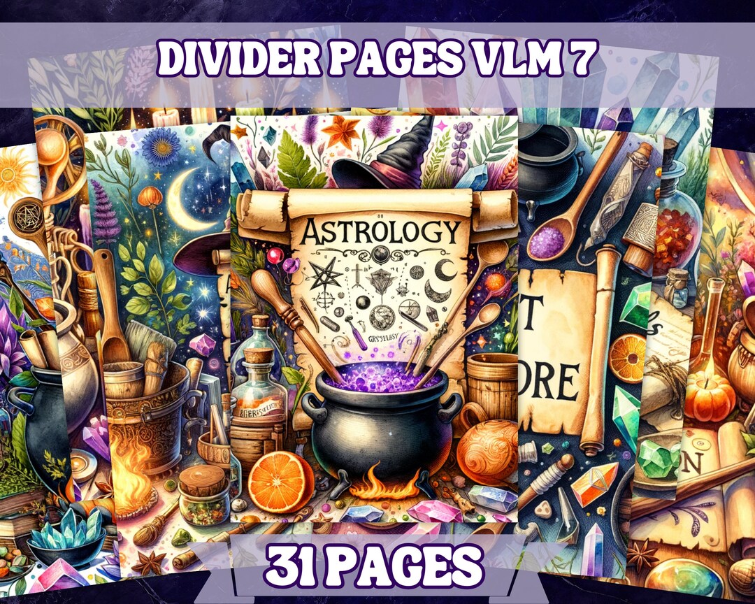 Kitchen Witch Grimoire Divider Pages , 31 A4 Pages for Your Grimoire or ...