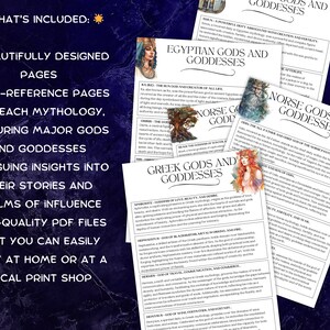 Gods and Goddesses Quick Guide , Printable Grimoire Pages , Learn the Basics of Mythology - Etsy ...